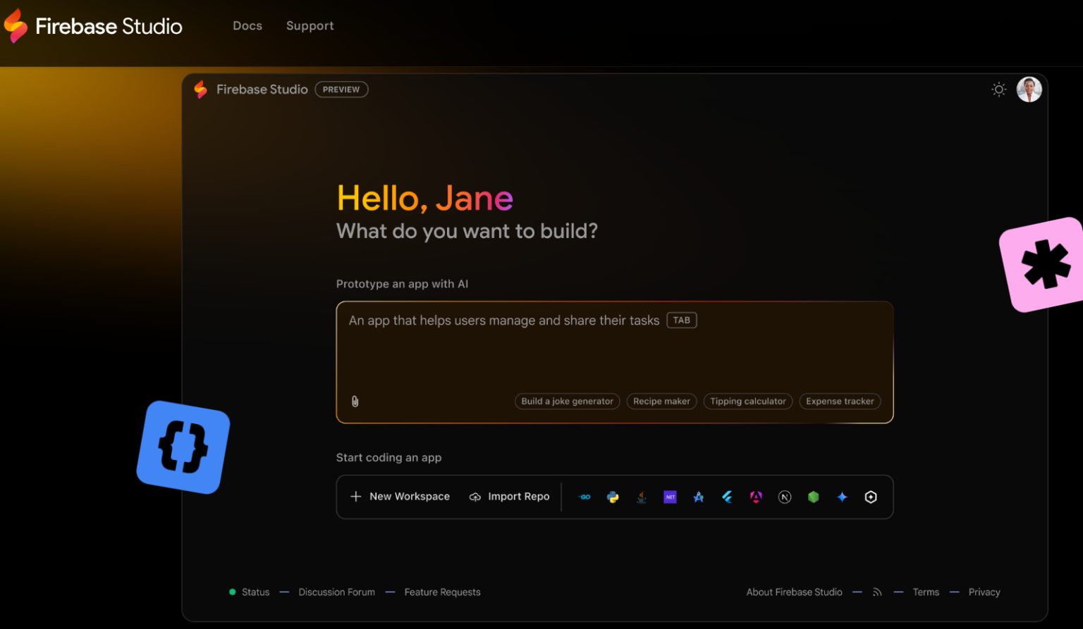 Firebase Studio el nuevo editor de código con IA de Google